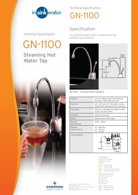 Hot Water Faucet Instructions (pdf)