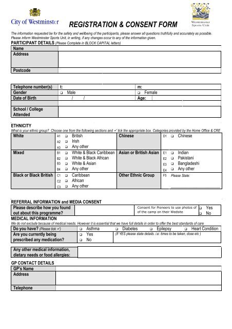registration & consent form - London Greenhouse Pioneers ...
