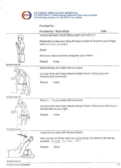 Passive Assisted Shoulder Exercises - Iortho.com.my