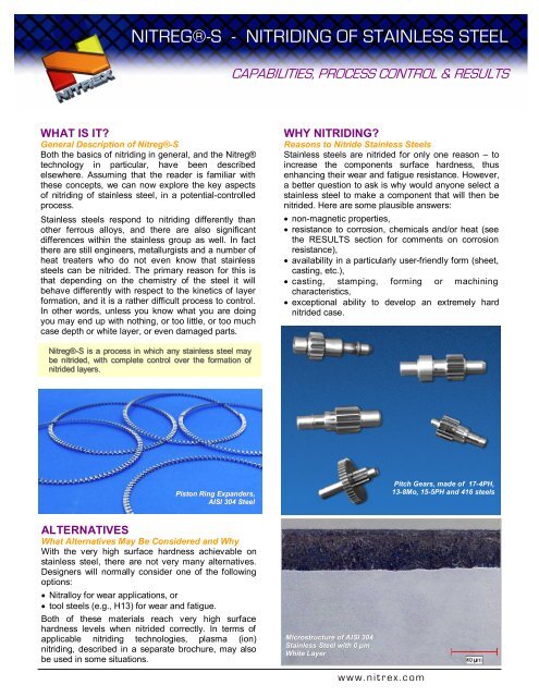 NITREG®-S - NITRIDING OF STAINLESS STEEL
