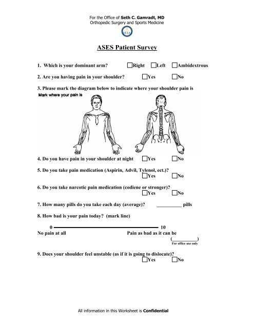 ASES Patient Survey - UCLA Orthopaedic Surgery