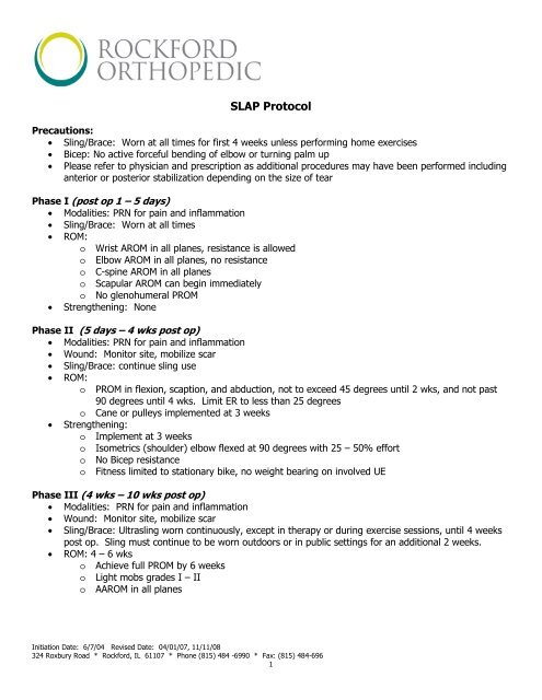 SLAP Repair.pdf - Rockford Orthopedic Associates