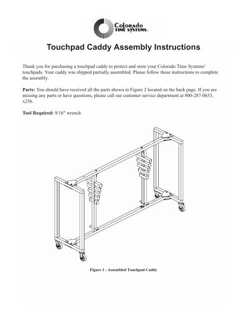 Touchpad Caddy Assembly Instructions - Colorado Time Systems