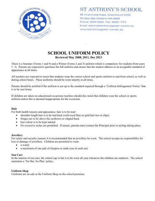 SCHOOL UNIFORM POLICY