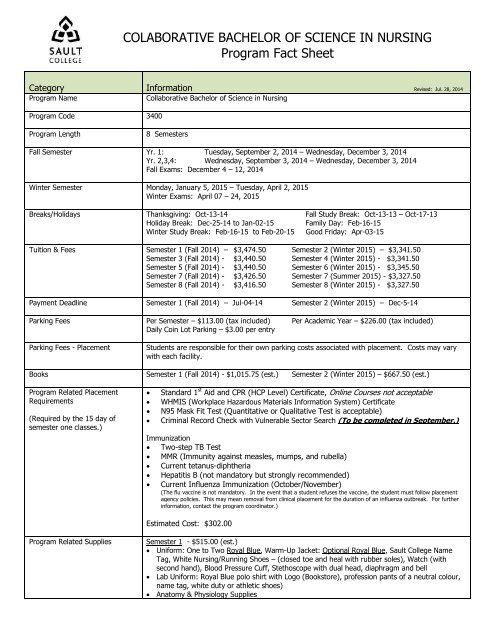 Program Fact Sheet - Sault College