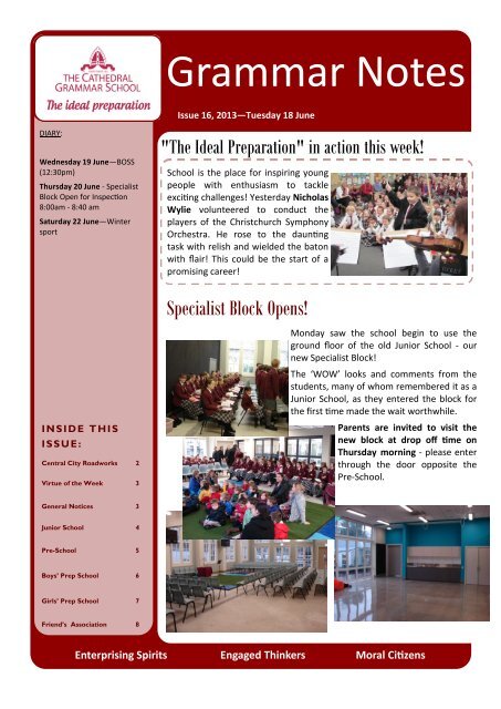 Grammar Notes - The Cathedral Grammar School