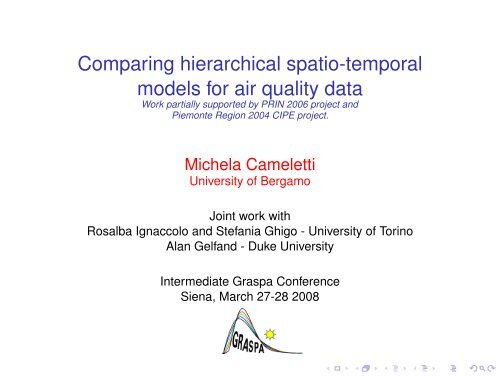 Comparing Hierarchical Spatio Temporal Models For Air Quality Data