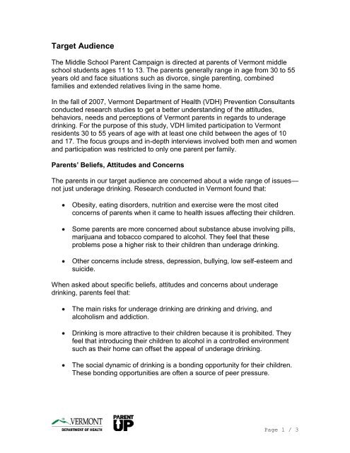 Target Audience - Center for Health and Learning