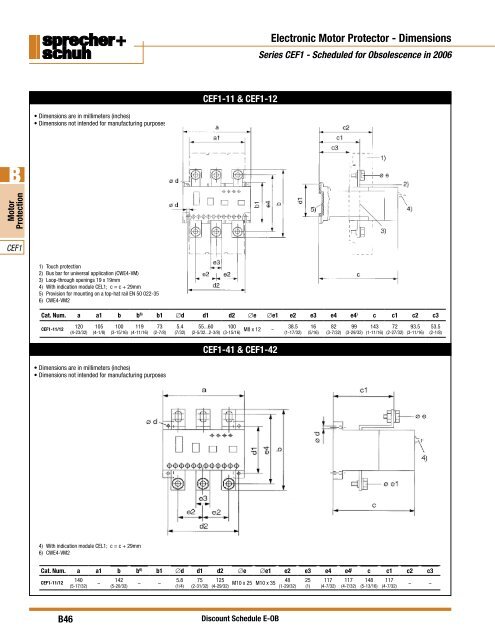 CEF1 Electronic Motor Protection Relays - Sprecher + Schuh