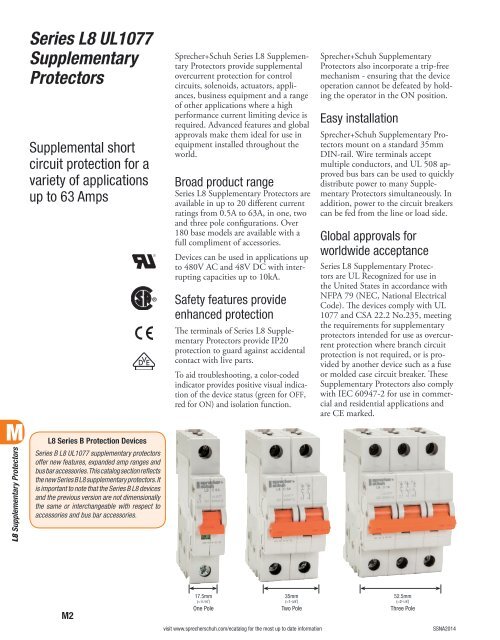 Series L8 Supplementary Circuit Protection - E-Catalog - Sprecher
