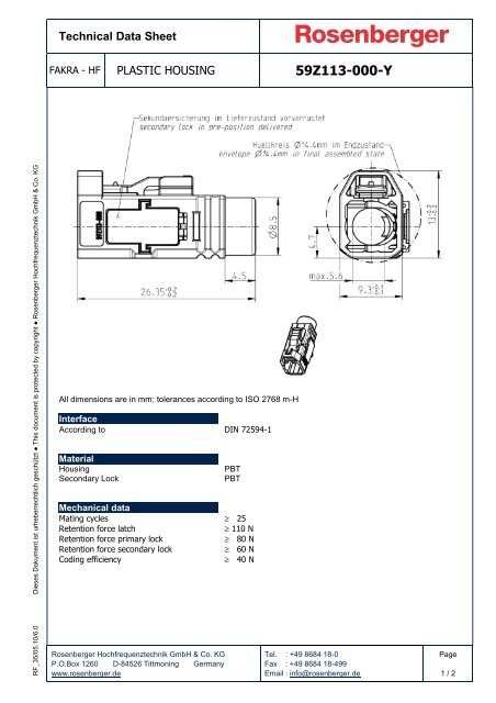 59Z113-000-Y - Rosenberger Hochfrequenztechnik