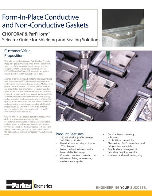 Chomerics Form In Place Selector Guide - Central Coating