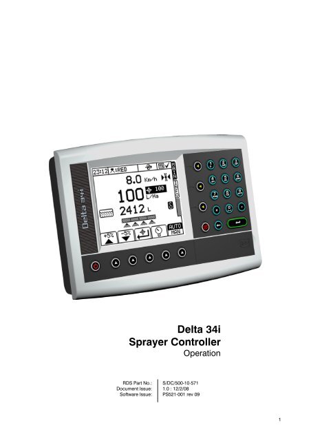 Delta 34i Sprayer Controller - RDS Support Server