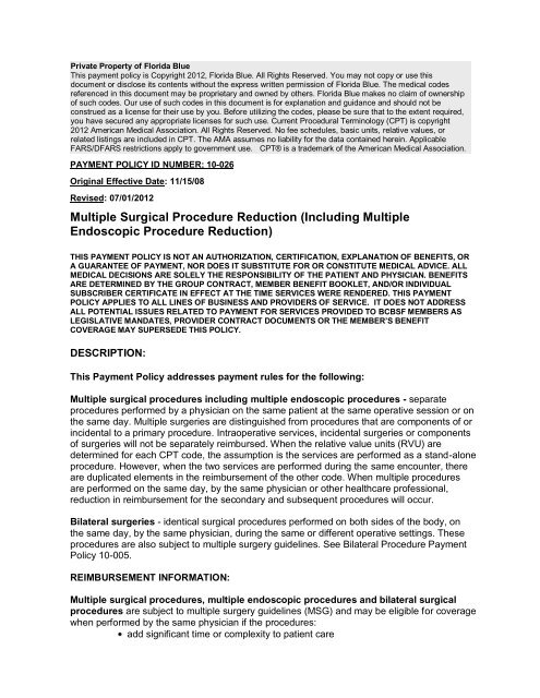 Including Multiple Endoscopic Procedure Reduction