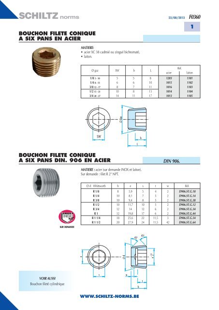 0360 - six pans creux norme DIN - Schiltz-norms