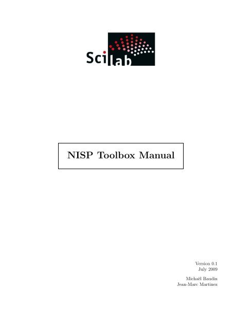 NISP Toolbox Manual - Projects - Scilab