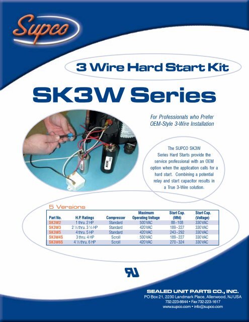 E Class Prod Sheet - Supco