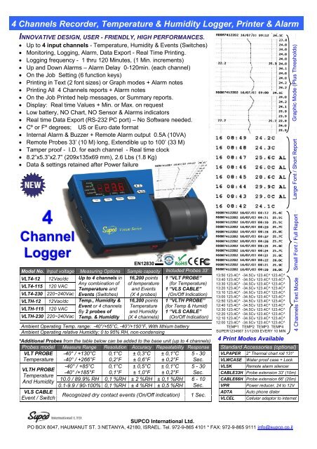 Data Logger VLT 4 Channel Flyer - Supco