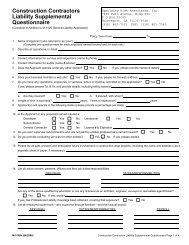 General Liability Additional Insured Questionnaire