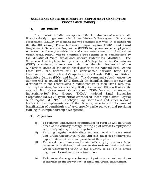 Rural Employment Generation Programme Logo PMEGP Home