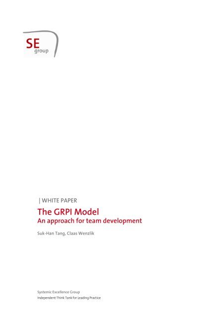 WHITE PAPER The GRPI Model - Systemic Excellence Group
