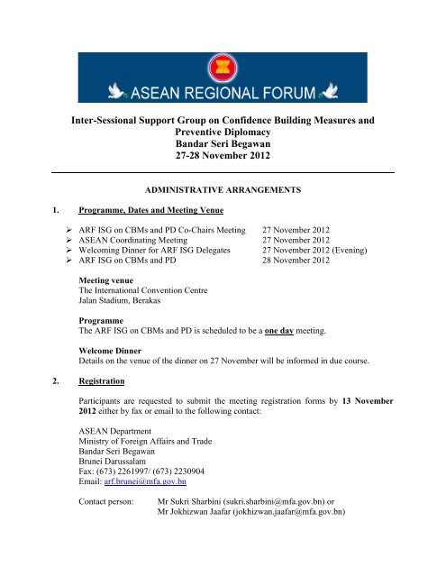 Annex 3 - ARF ISG Admin Arrangements.pdf - ASEAN Regional Forum