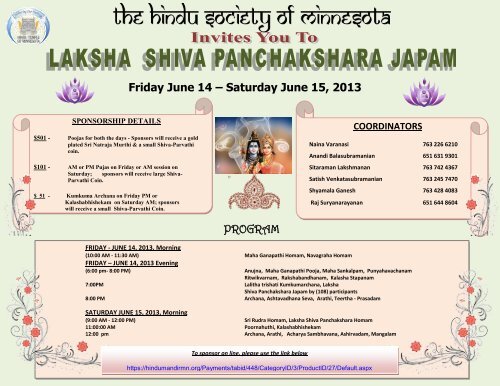 Flyer - Hindu Temple