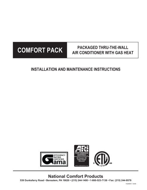 COMFORT PACK - National Comfort Products