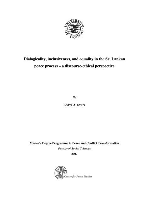 Dialogicality, inclusiveness, and equality in the Sri Lankan peace ...