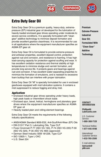 Extra Duty Gear Oil - Phillips 66 Lubricants