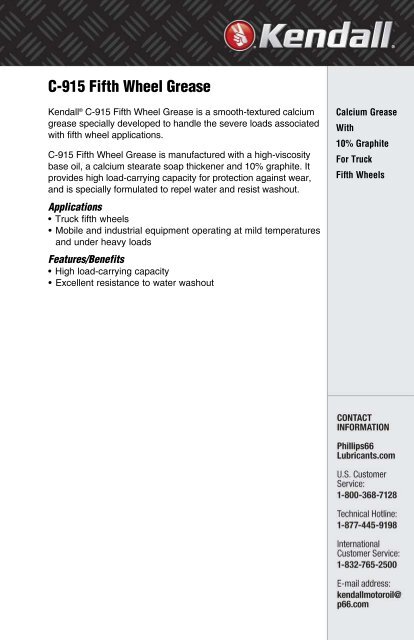 C-915 Fifth Wheel Grease - Phillips 66 Lubricants