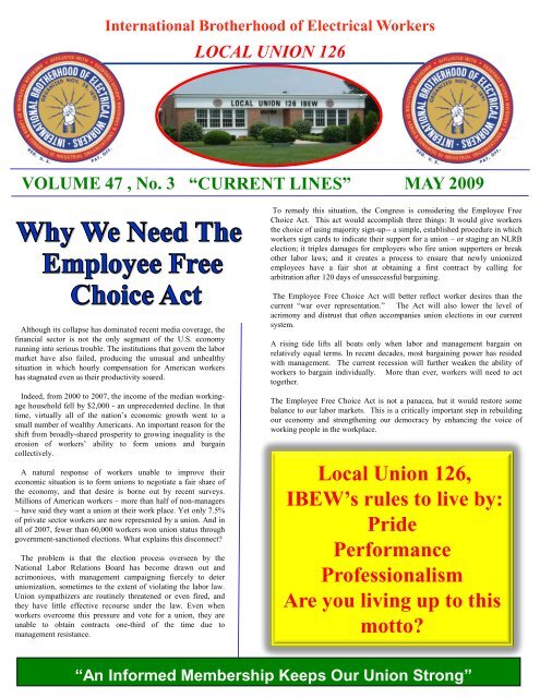 Vol. 47 - Issue 3 - May 2009 - IBEW Local 126