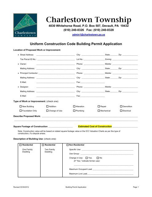 use Building Permit Application Form