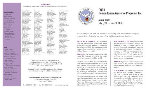 EMDR HAP 2012 Annual Report - EMDR Humanitarian Assistance ...