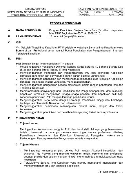 Kurikulum pendidikan PTIK yang sedang berjalan.pdf - PPID Polri