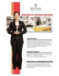 manager in training program - Four Seasons Hotels and Resorts Jobs