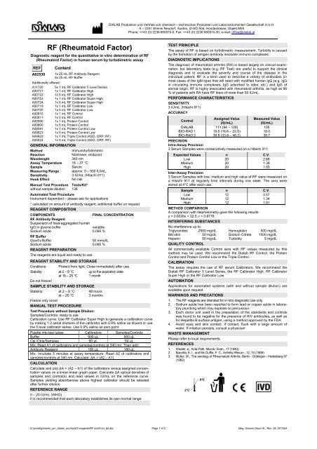 RHEUMATOID FACTOR (RF)