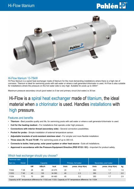 Hi-Flow titanium 13-75kW - Pahlen