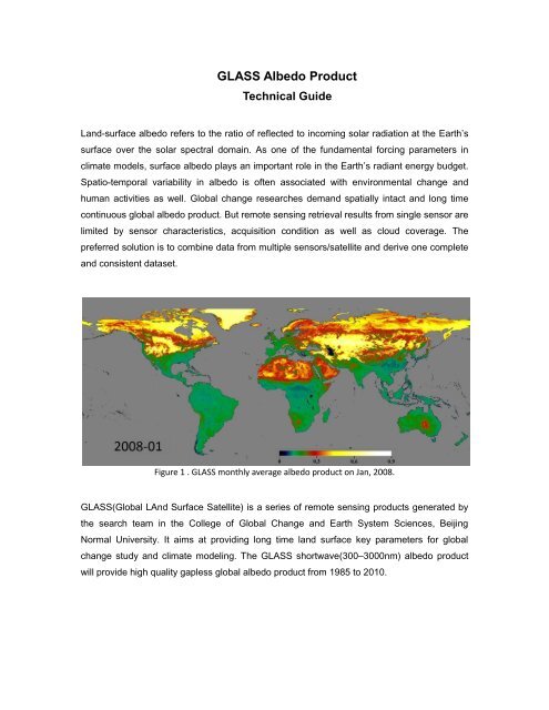 GLASS Albedo Product - Global Land Cover Facility
