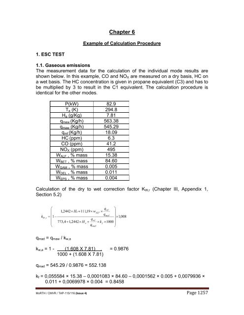 chapter 6 : example of calculation procedure