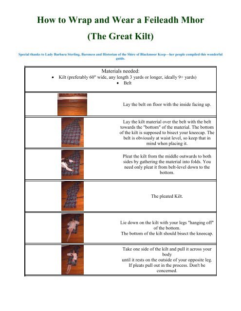 How to Wrap and Wear a Feileadh Mhor - Clan Henderson Society
