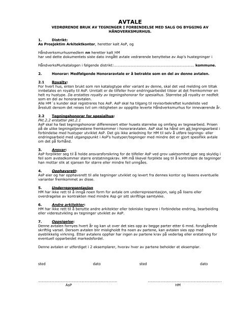 AVTALE - HÃ¥ndverksmur
