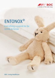 Medical gas cylinder data chart - BOC Healthcare