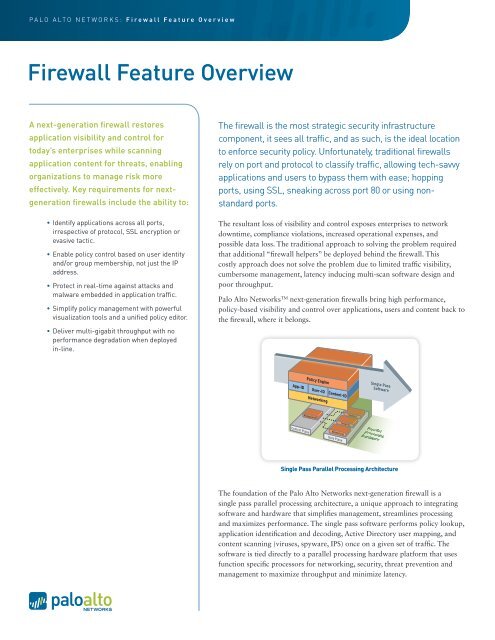 Palo Alto Networks - Firewall Feature Overview - DN Systems