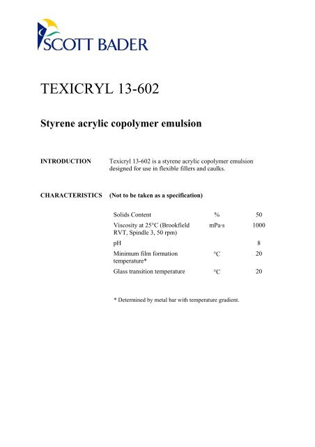 Data Sheet Texicryl 13-602 - Scott Bader