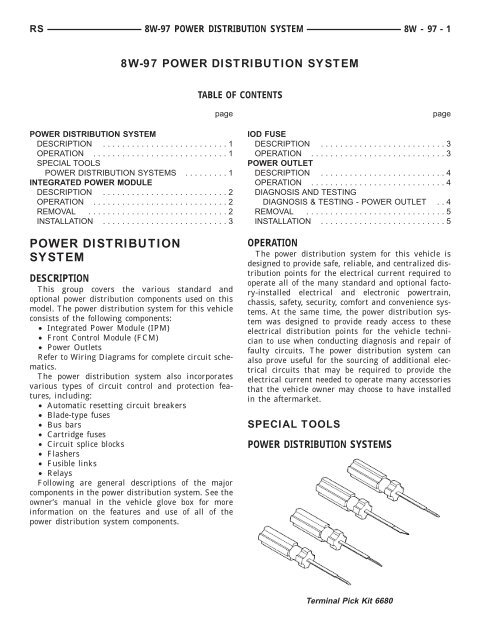 POWER DISTRIBUTION SYSTEM