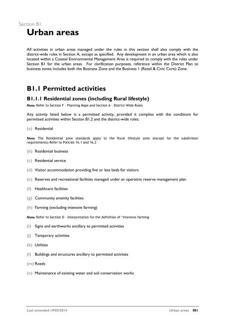 B1 â Urban areas - Hurunui District Council