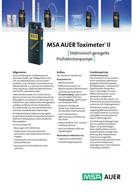 MSA AUER Toximeter - RM-Business-Services