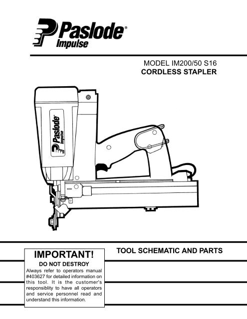 IMPORTANT! - Spit Paslode