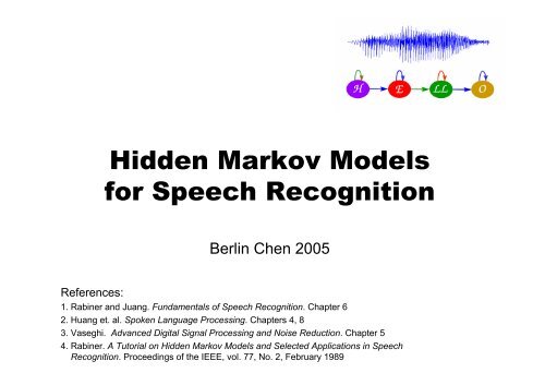 Hidden Markov Models Rabiner